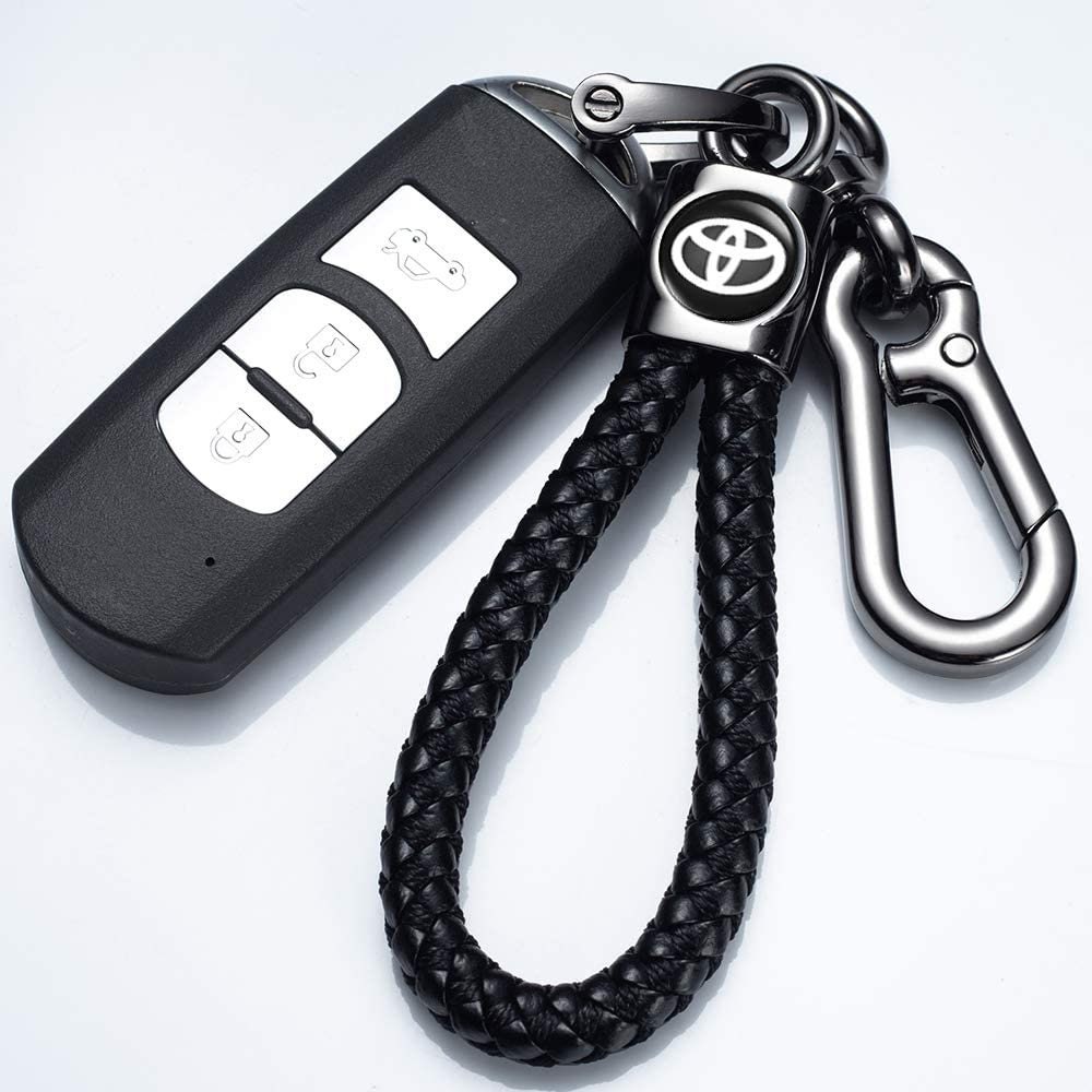 Genuine Toyota Leather Car Logo Keychain Toyota Keyring for - Etsy