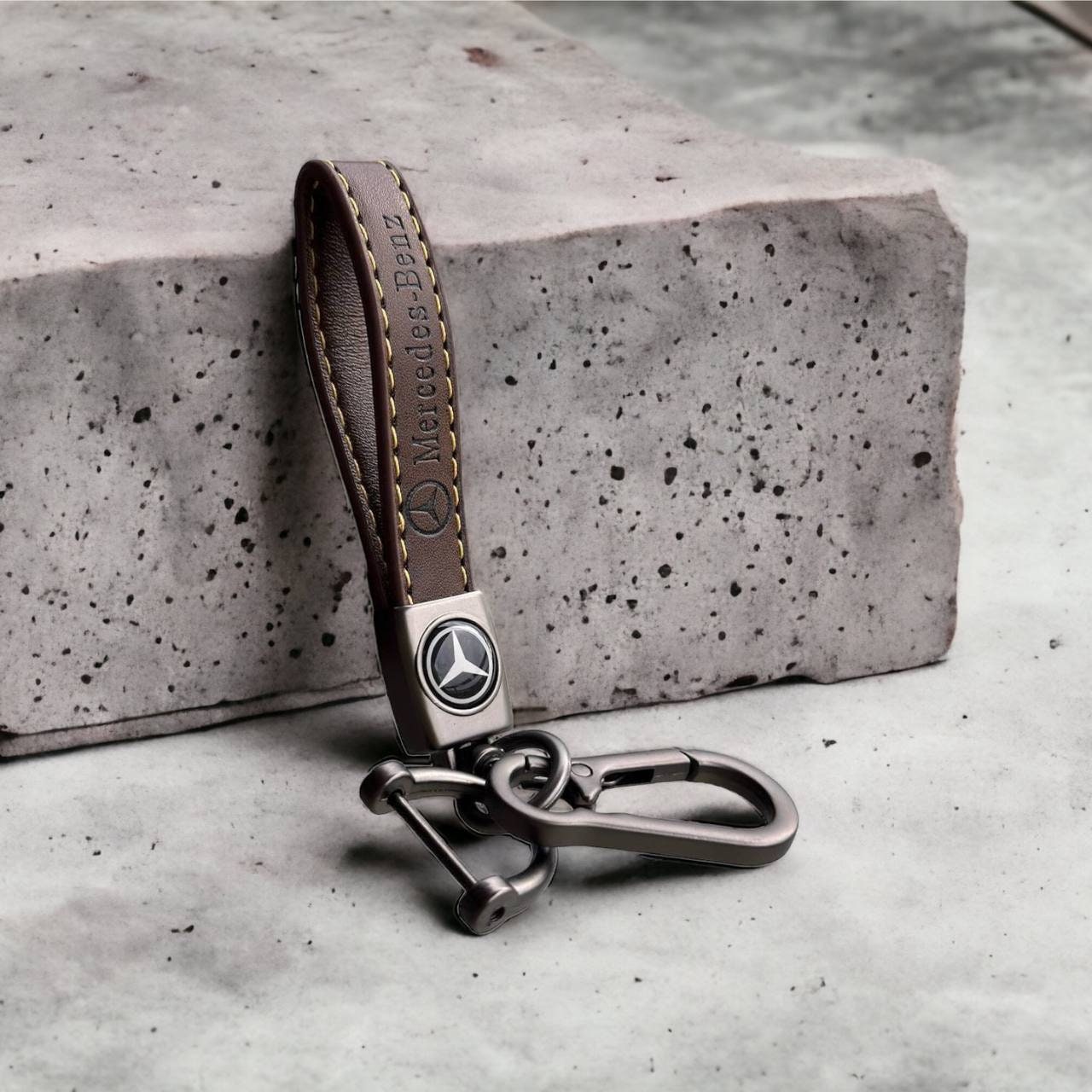 Genuine Leather Car Logo Mercedes Benz Keychain A B C E S G Gla Glb Glc ...