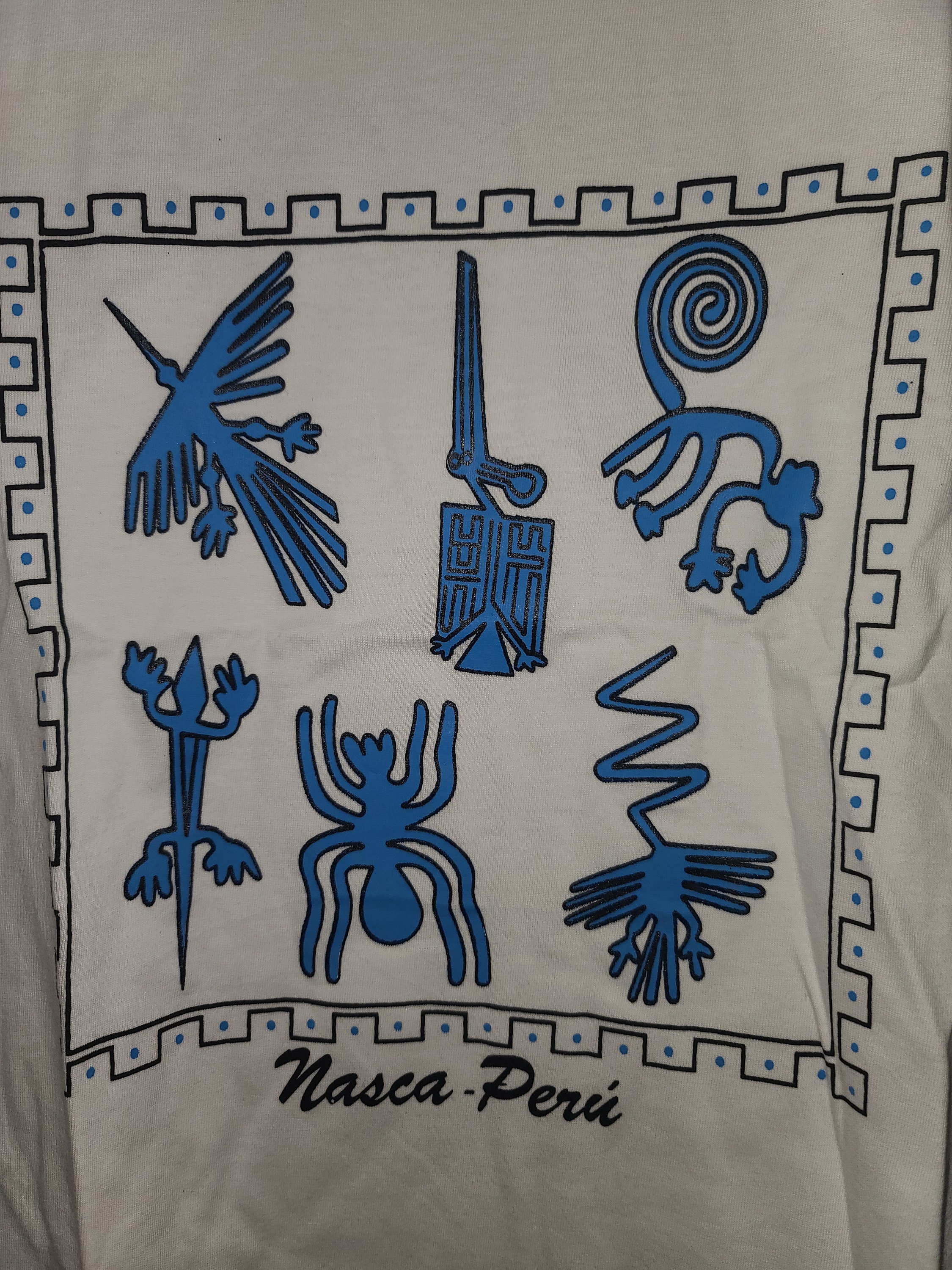 Vintage Nazca Lines Silk Screened 100% Pima Cotton T-shirt Adult Small ...