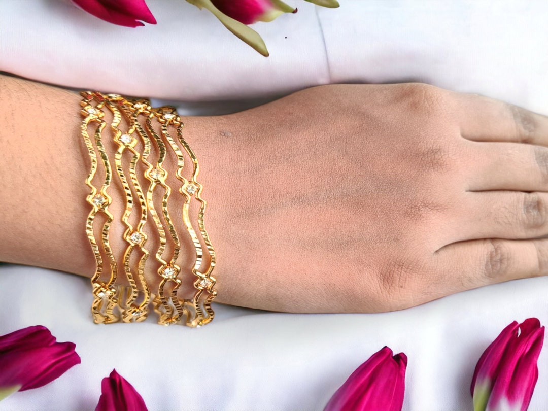 Elegant and Exquisite: Bengali Handicrafts Micro Gold Plated Bangles ...