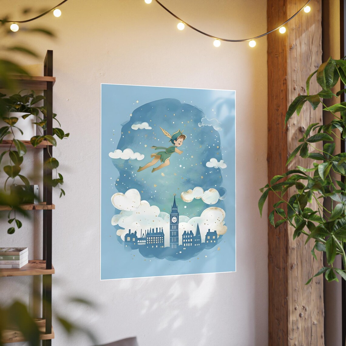 Nursery Poster, Peter Pan Inspired Art Print for Kids Bedroom, Wall ...