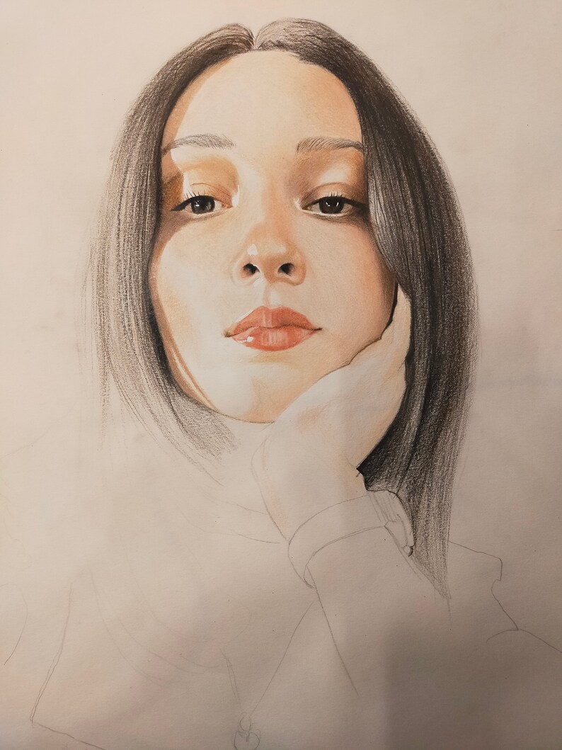 Colored Portrait Drawing - Etsy