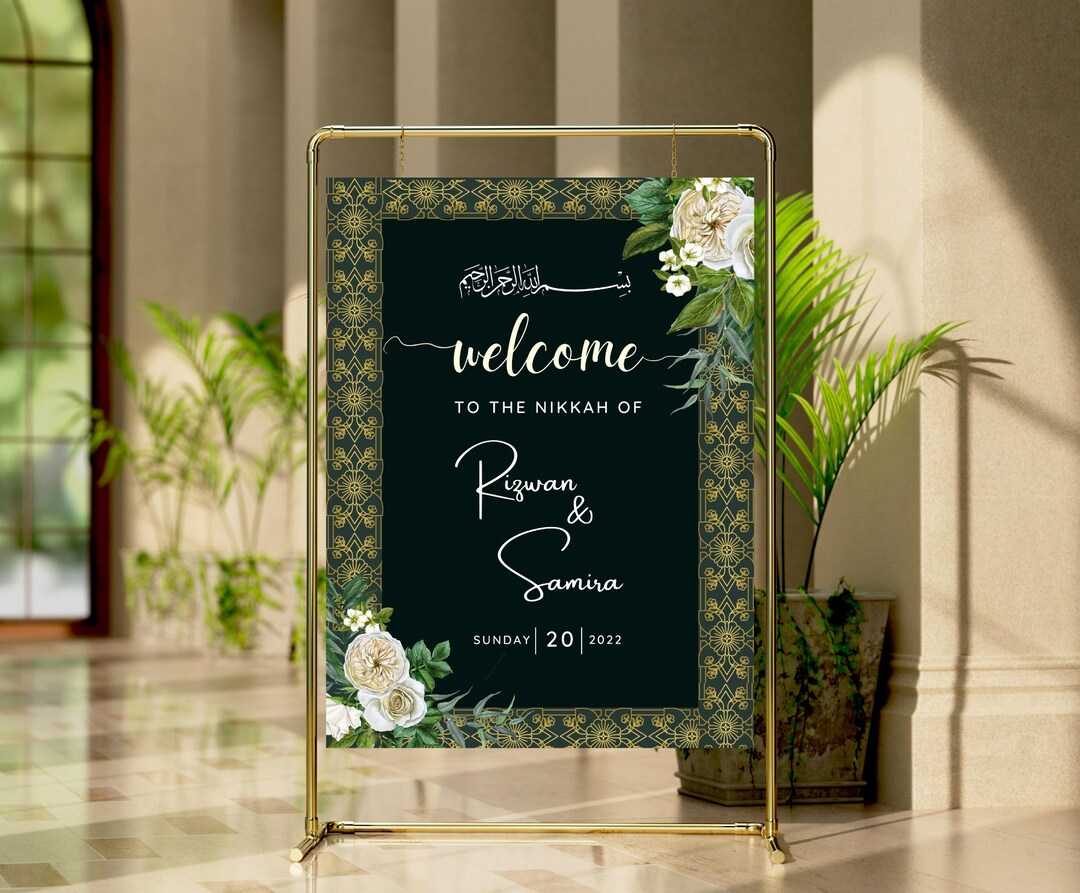 Muslim Welcome Sign, Nikkah Welcome Sign, Nikkah Signages as Muslim ...