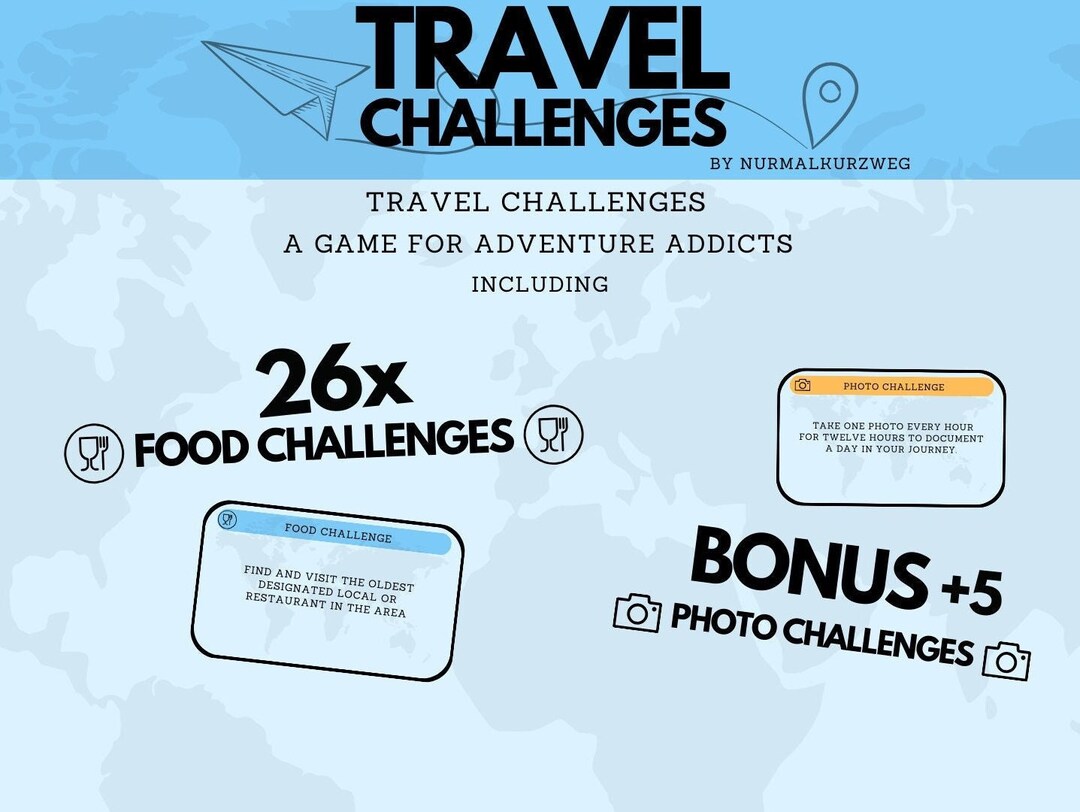 TRAVEL FOOD CHALLENGES - Card Game Dly (26 Food Challenges + Bonus ...