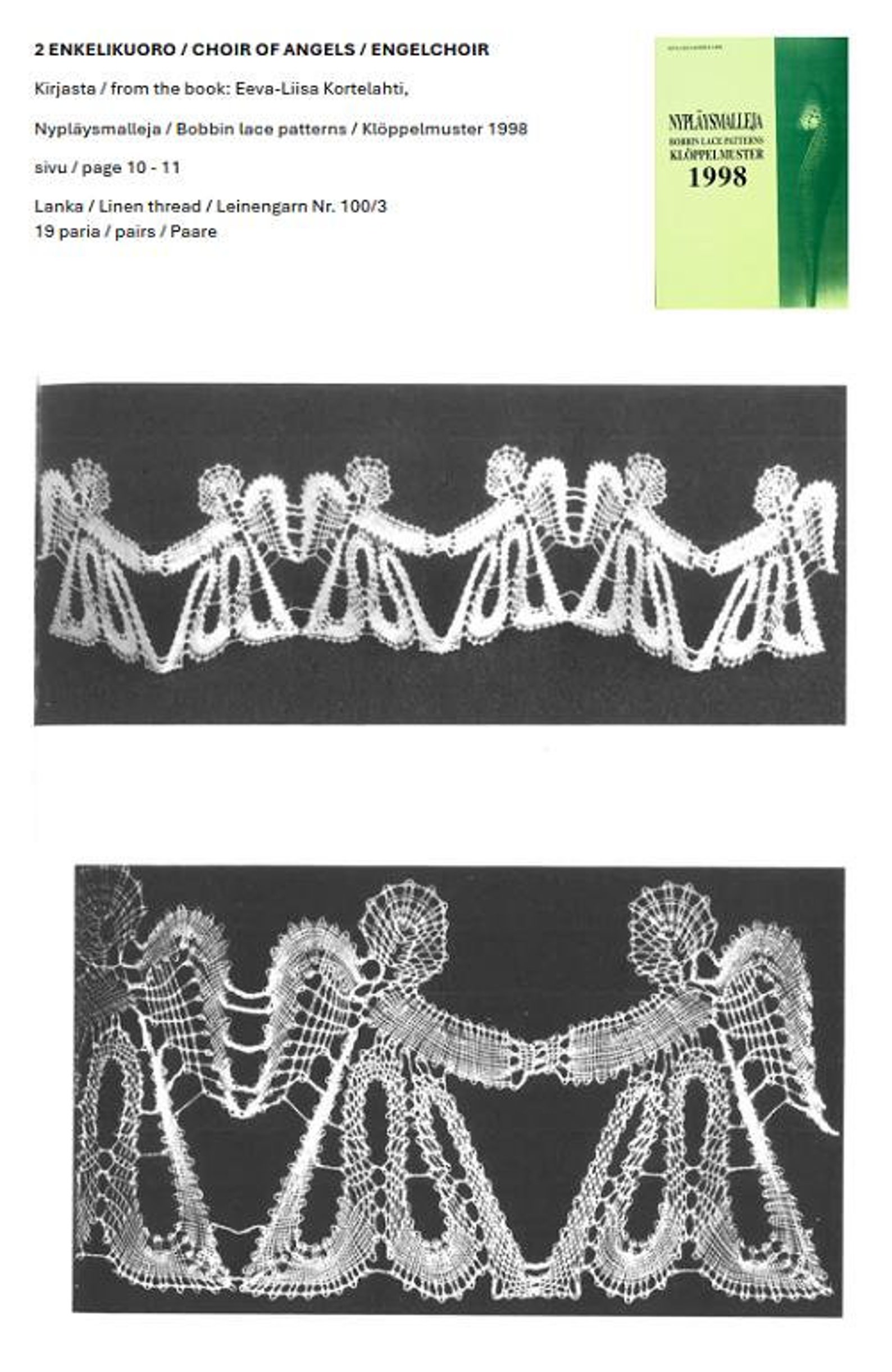 Choir of Angles, Bobbin Lace Pricking - Etsy