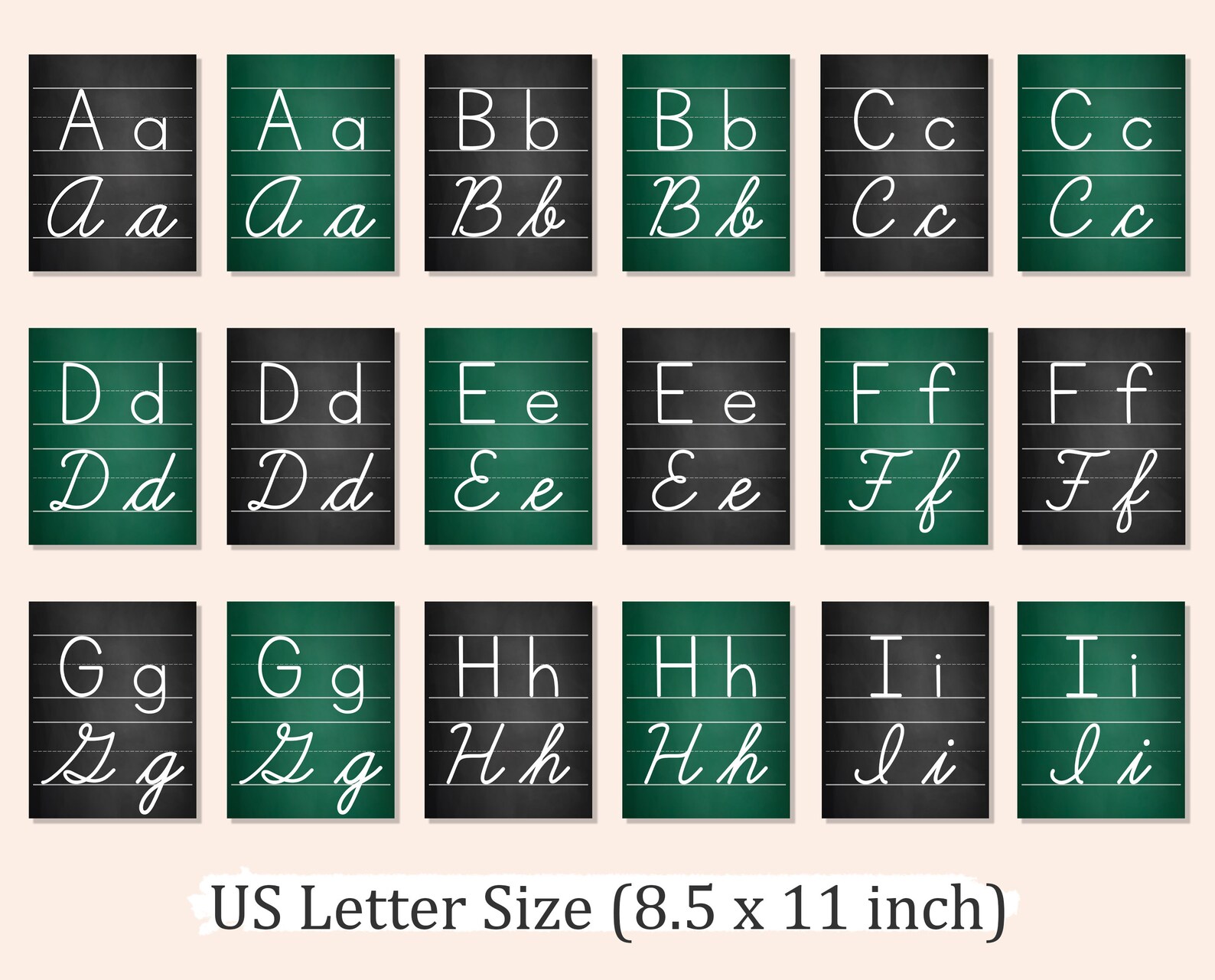 Chalkboard Cursive Alphabet Posters: Classroom Printable (PDF) - Etsy