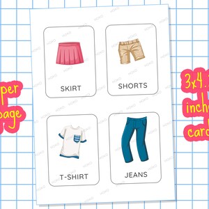 CLOTHES and ACCESSORIES Flashcards | 32 Montessori Cards | Flash Cards ...