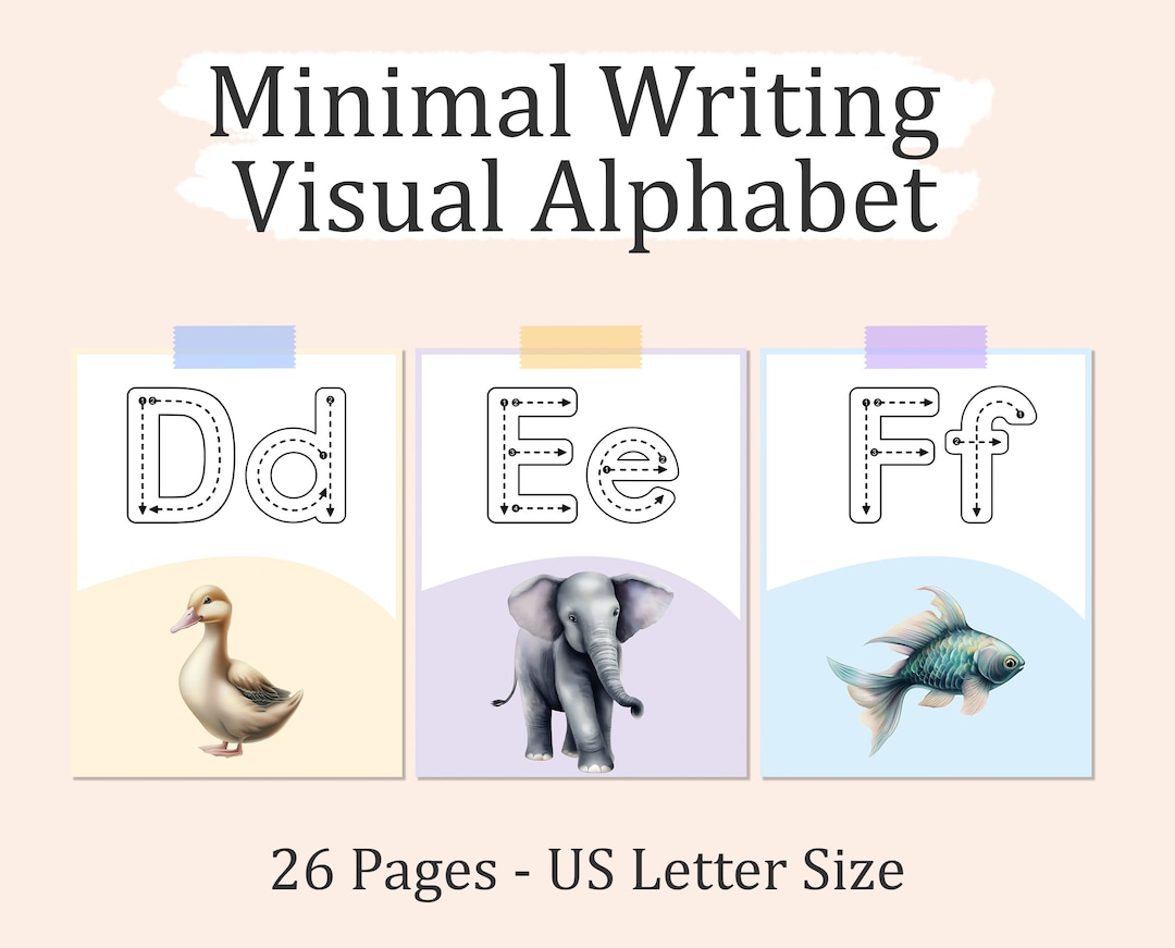 Visual Alphabet Posters, Minimal Writing Visual Alphabet Posters ...