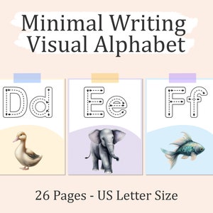 Animal Alphabet Tracing Posters: Minimal Classroom Decor (digital ...