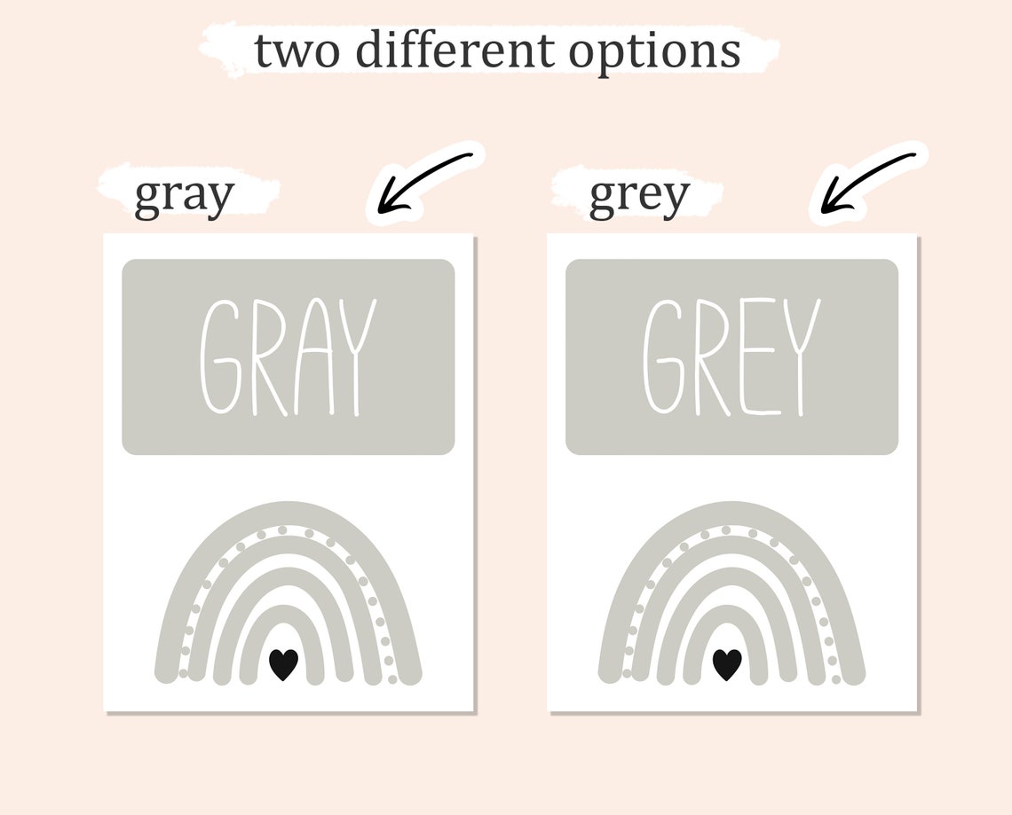 Boho Rainbow Color Poster, Printable Classroom Decor, Neutral Rainbow ...