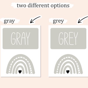 Boho Rainbow Color Poster, Printable Classroom Decor, Neutral Rainbow ...