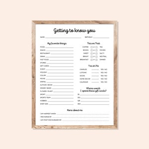 Getting to Know You Survey: Editable Printable Worksheet (US Letter, A4 ...