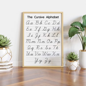 Cursive Alphabet Poster: Handwriting Chart (digital Download) - Etsy