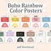 Boho Rainbow Color Poster, Printable Classroom Decor, Neutral Rainbow ...