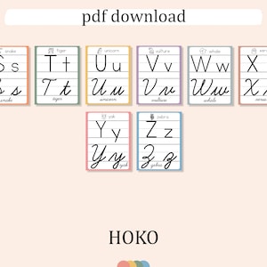 CURSIVE Handwriting ALPHABET POSTERS, Printable Classroom Decor ...