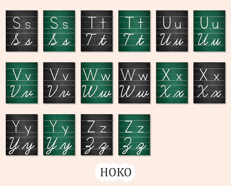 Chalkboard Cursive Alphabet Posters: Classroom Printable (PDF) - Etsy