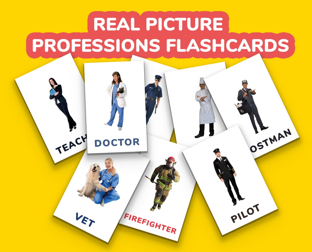 40 Real Picture Professions Flashcards, Montessori Jobs and Occupations ...
