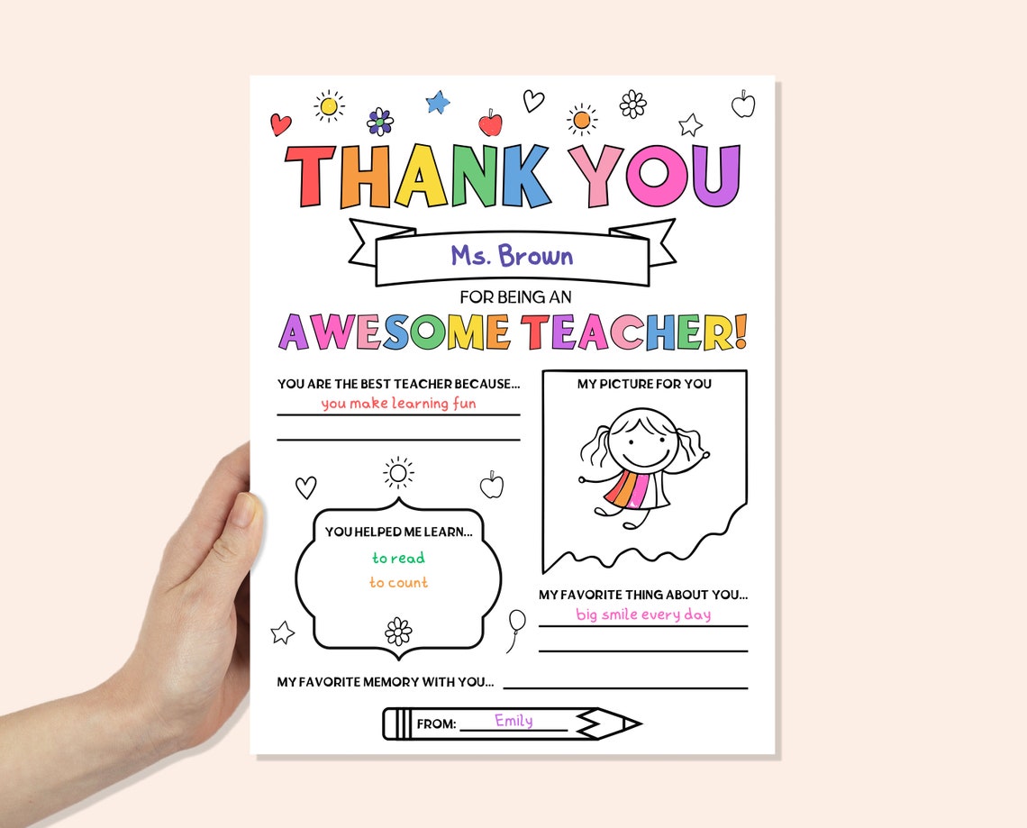 Editable Teacher Appreciation Gift, Printable Teacher Appreciation Week ...