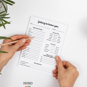 Getting to Know You Survey: Editable Printable Worksheet (US Letter, A4 ...