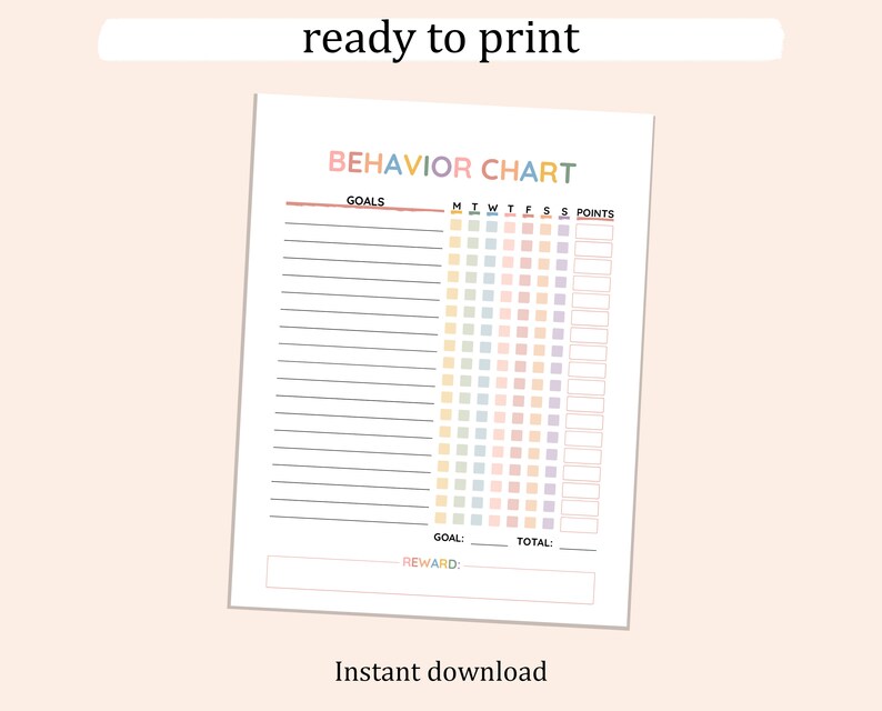 Editable Kids Behavior Chart: Printable Chore & Reward System (US ...