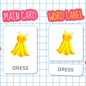 CLOTHES and ACCESSORIES Flashcards | 32 Montessori Cards | Flash Cards ...