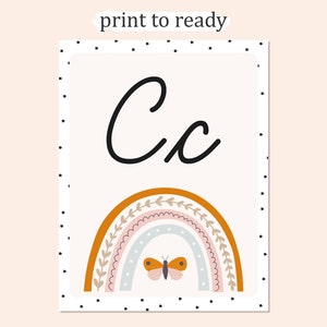 Boho Rainbow Alphabet Posters: Cursive & Print Fonts (PDF Download) - Etsy