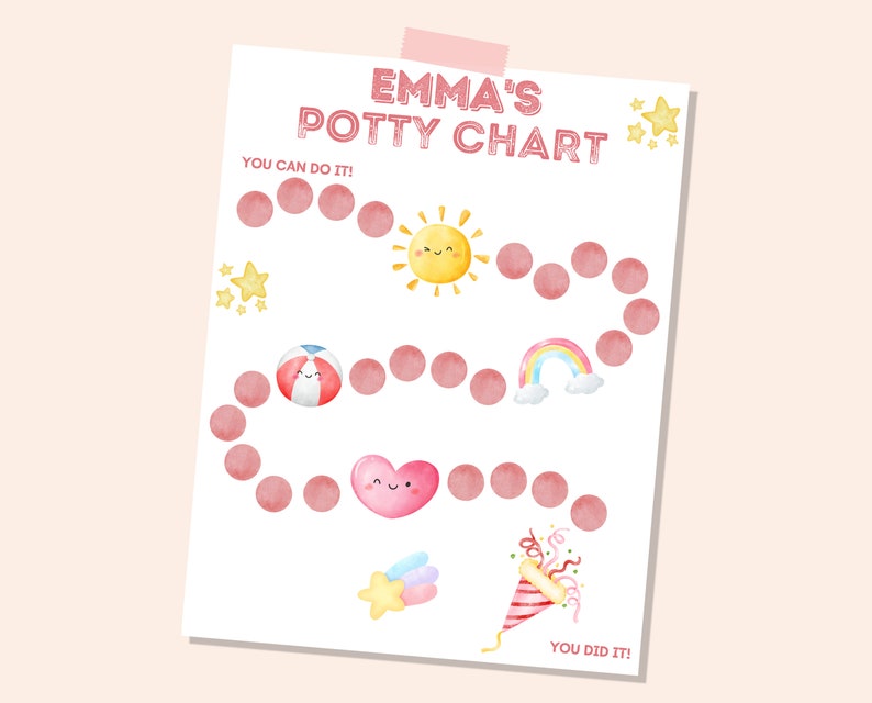 Editable Potty Training Chart: Kids Reward System (PDF & JPG) - Etsy UK