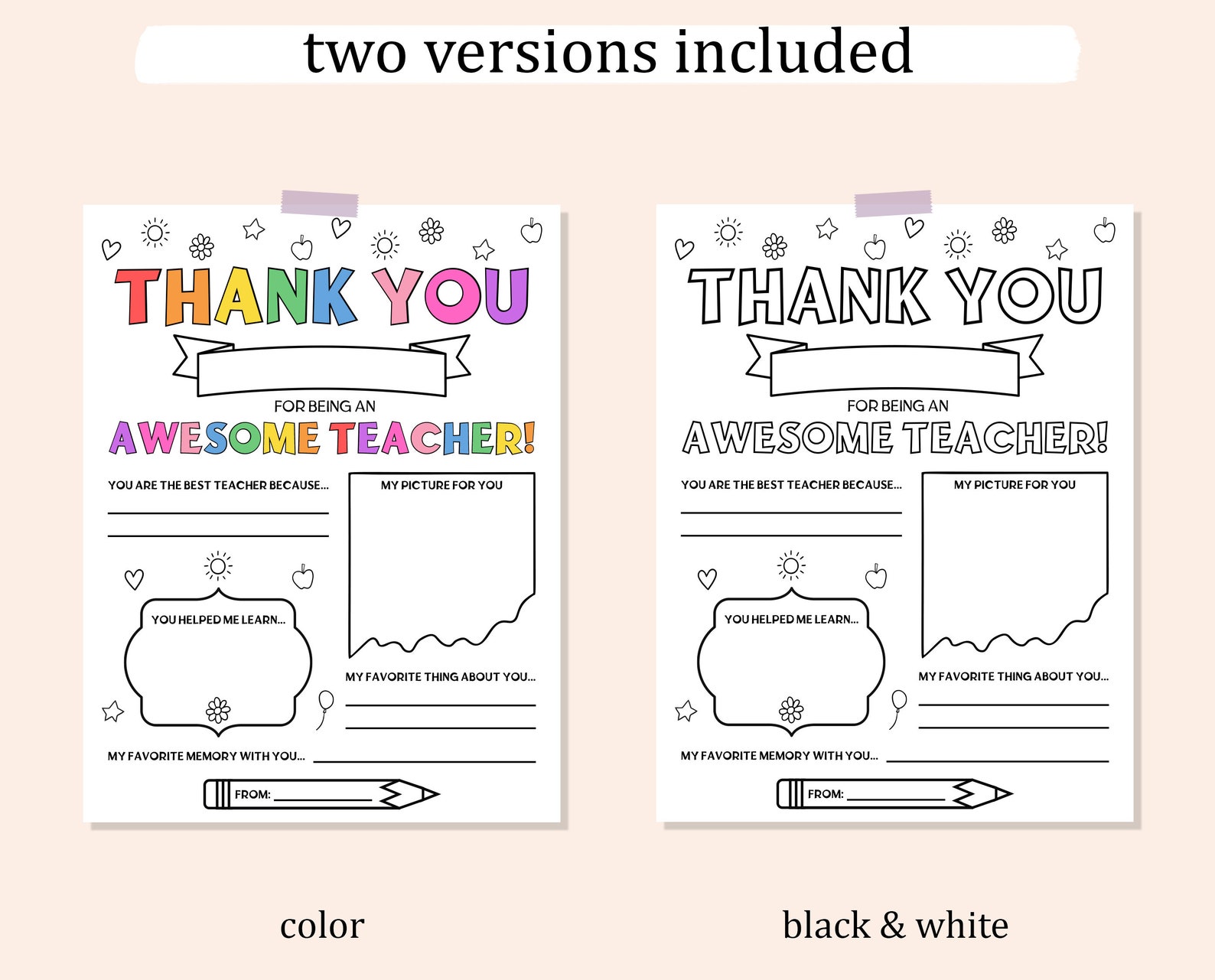 Editable Teacher Appreciation Gift, Printable Teacher Appreciation Week ...