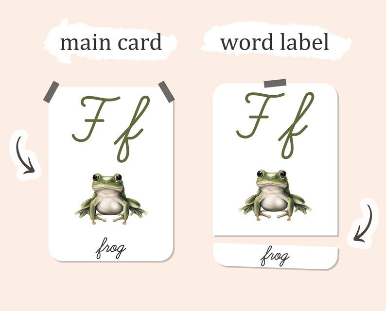 Printable CURSIVE ALPHABET Flash Cards, Cursive Flashcards, Montessori ...