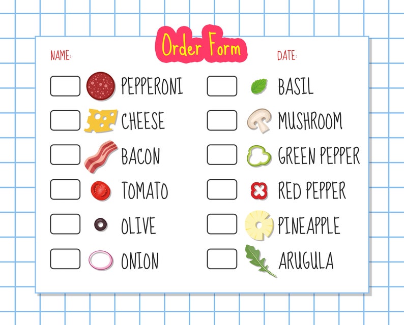 BUILD A PIZZA, Make a Pizza, Printable Pizza Craft, Pretend Play, Cut ...