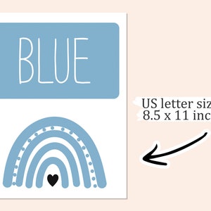 Boho Rainbow Color Poster, Printable Classroom Decor, Neutral Rainbow ...