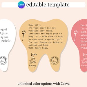 Editable Tooth Fairy Apology Letter: Printable Canva Card (digital ...