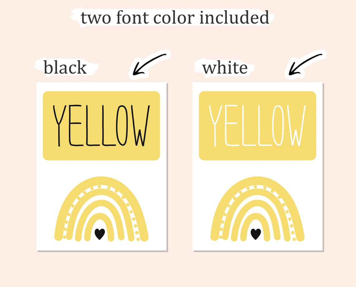 Boho Rainbow Color Poster, Printable Classroom Decor, Neutral Rainbow ...