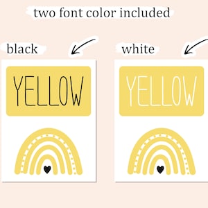 Boho Rainbow Color Poster, Printable Classroom Decor, Neutral Rainbow ...