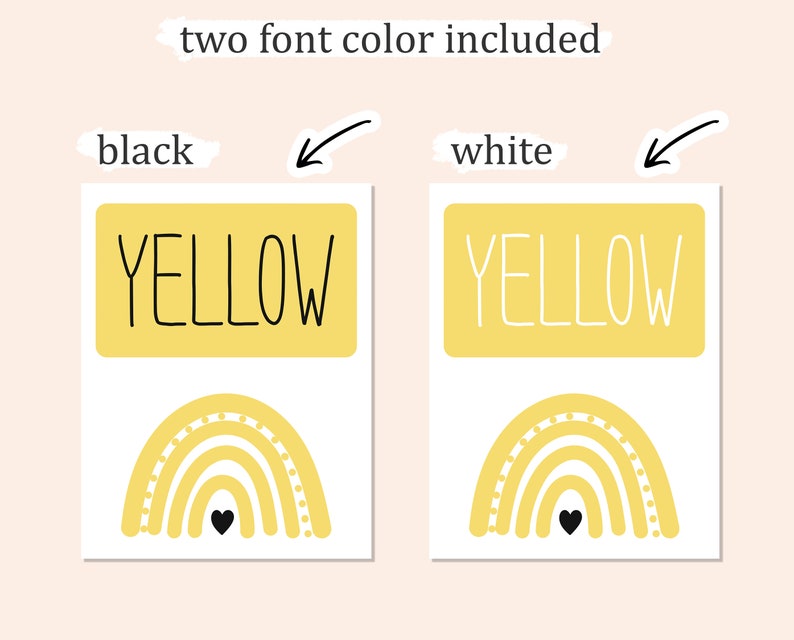 Boho Rainbow Color Poster, Printable Classroom Decor, Neutral Rainbow ...