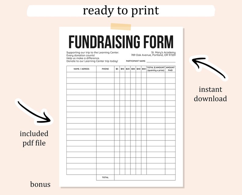Editable Cheer Fundraiser Template: Fill My Bow Sign (digital Download ...