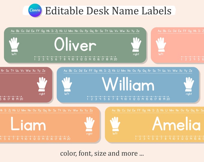 Black and White Classroom Labels, Student Name Tags, Printable ...