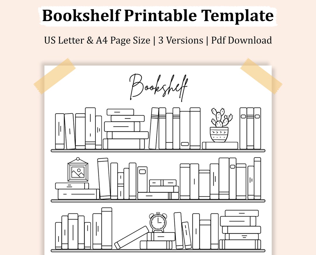 Bookshelf Tracker Printable Template, Read Book Tracker, Books to Read ...