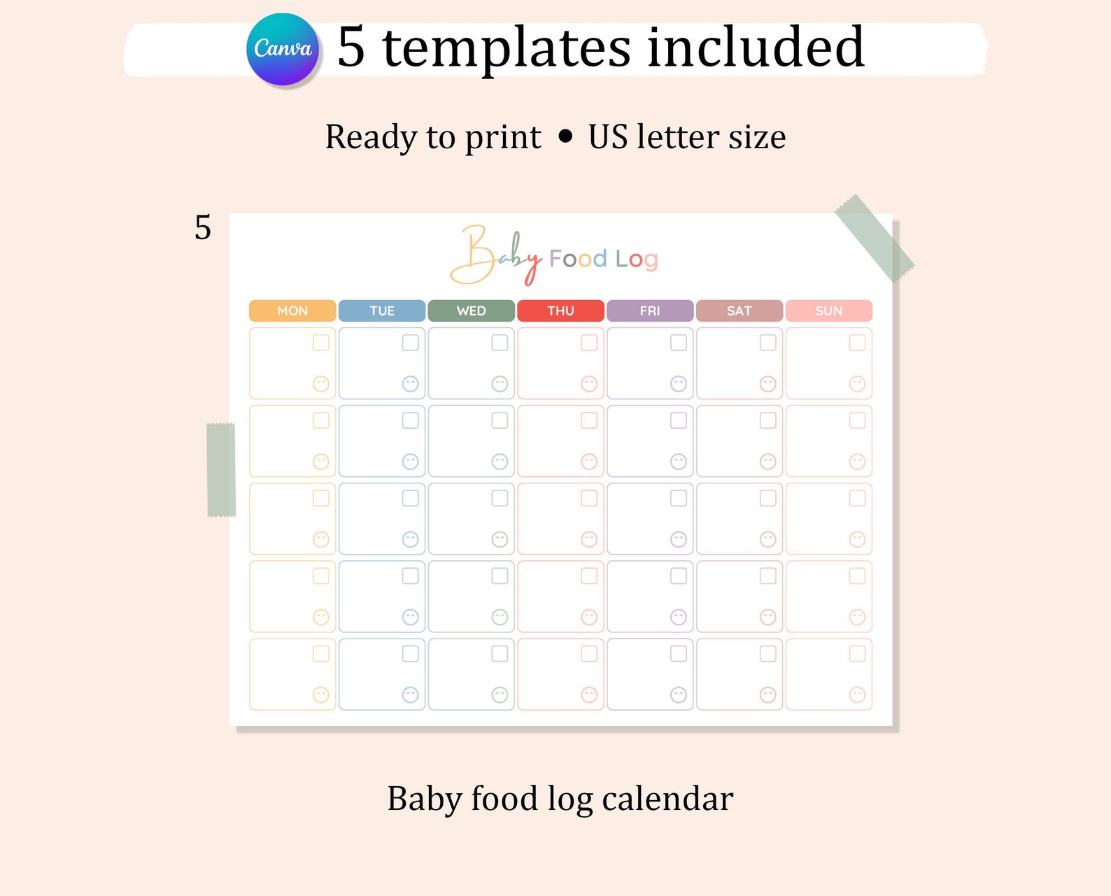 Editable BABY FOOD TRACKER, Babys First Food Checklist Bundle ...