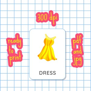 CLOTHES and ACCESSORIES Flashcards | 32 Montessori Cards | Flash Cards ...