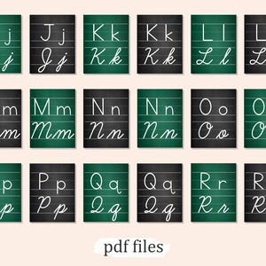 Chalkboard Cursive Alphabet Posters: Classroom Printable (PDF) - Etsy