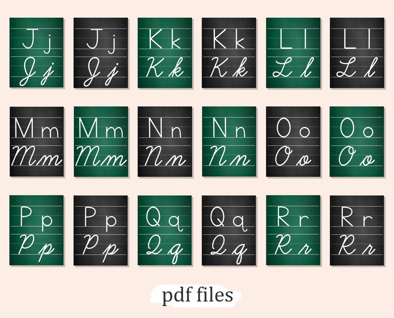 Chalkboard Cursive Alphabet Posters: Classroom Printable (PDF) - Etsy