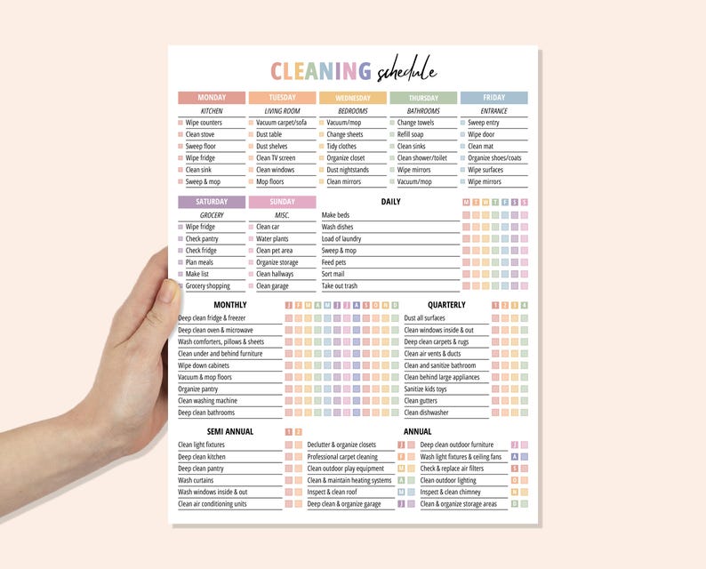 ADHD Cleaning Checklist: Editable Cleaning Planner (digital Download ...