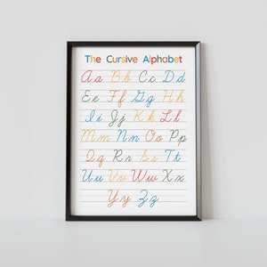 Cursive Alphabet Poster: Handwriting Chart (digital Download) - Etsy