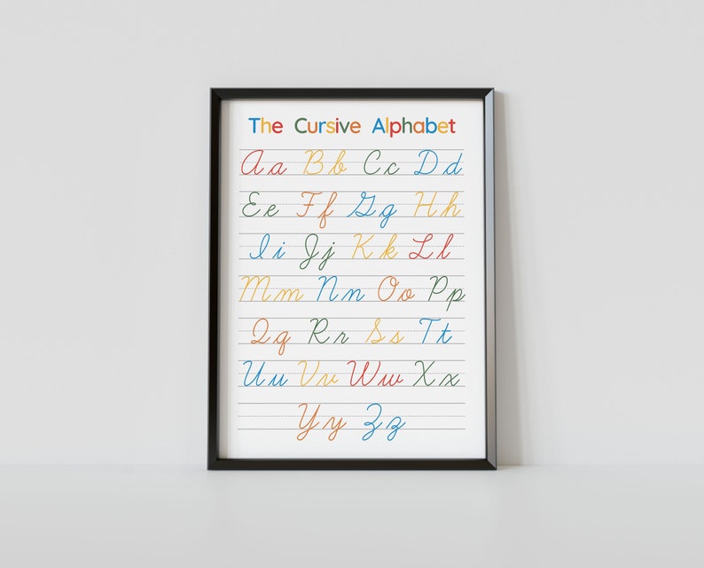 Cursive Alphabet Poster: Handwriting Chart (digital Download) - Etsy