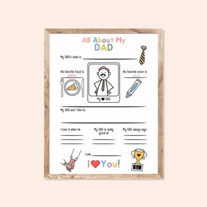 All About My Dad Questionnaire Printable, Fathers Day Coloring Card ...
