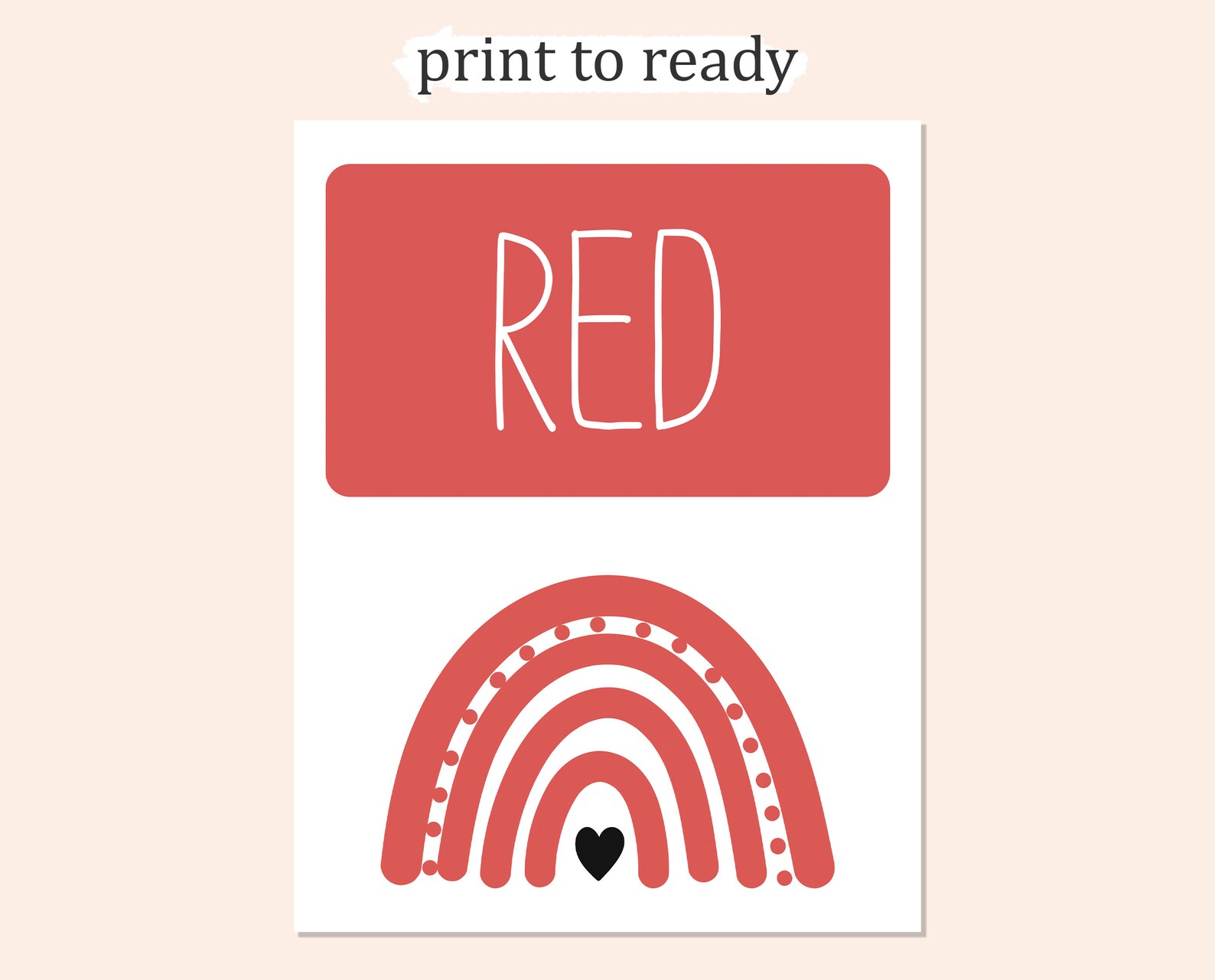 Boho Rainbow Color Poster, Printable Classroom Decor, Neutral Rainbow ...