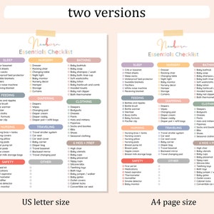 Editable Baby Essentials Checklist, Newborn Essentials Checklist, Baby ...