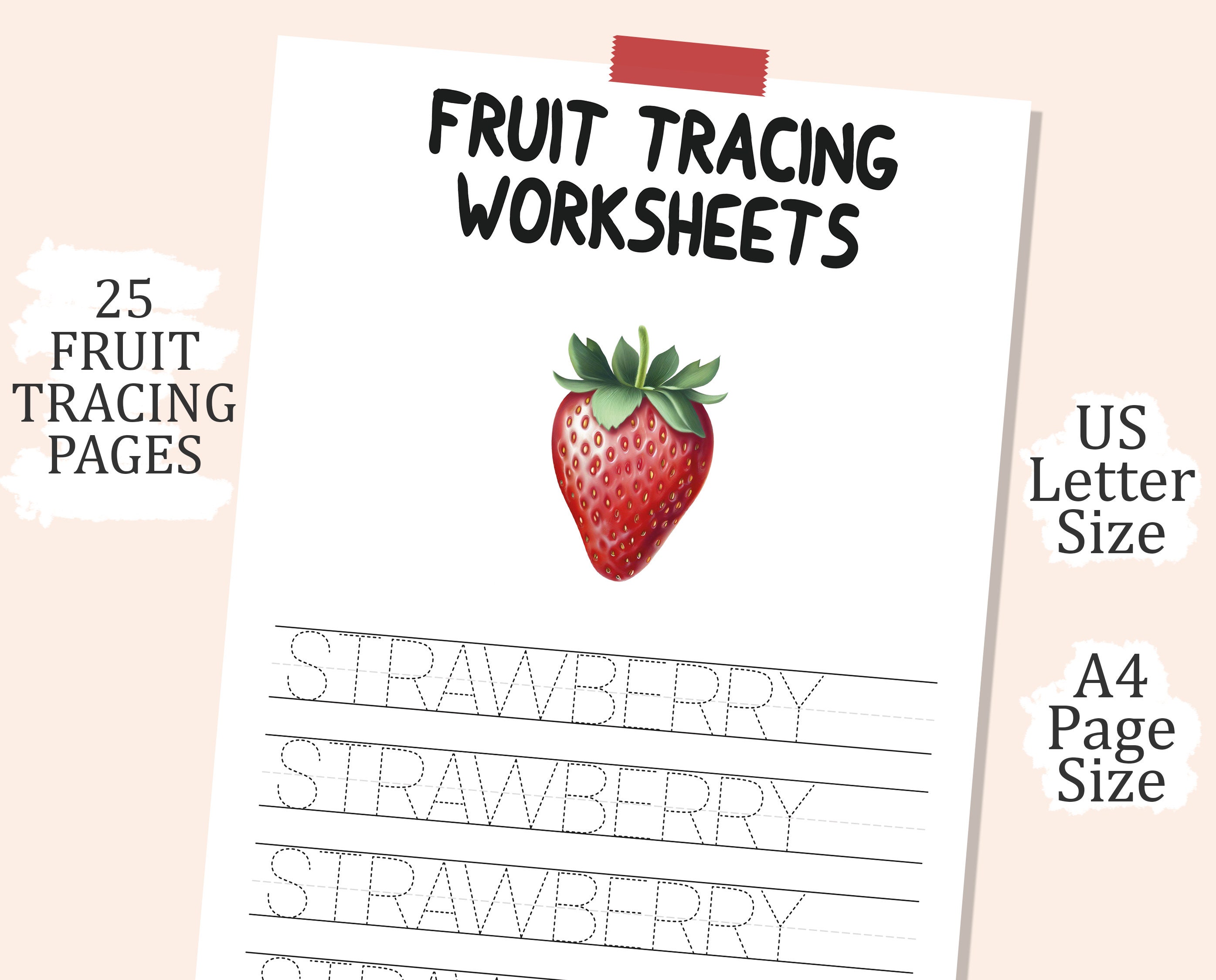 Fruit Worksheets For Kindergarten