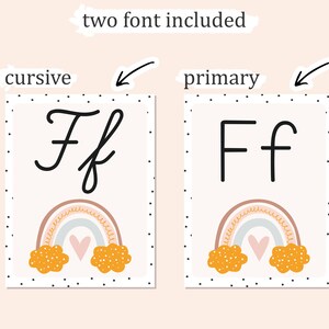 Boho Rainbow Alphabet Posters: Cursive & Print Fonts (PDF Download) - Etsy